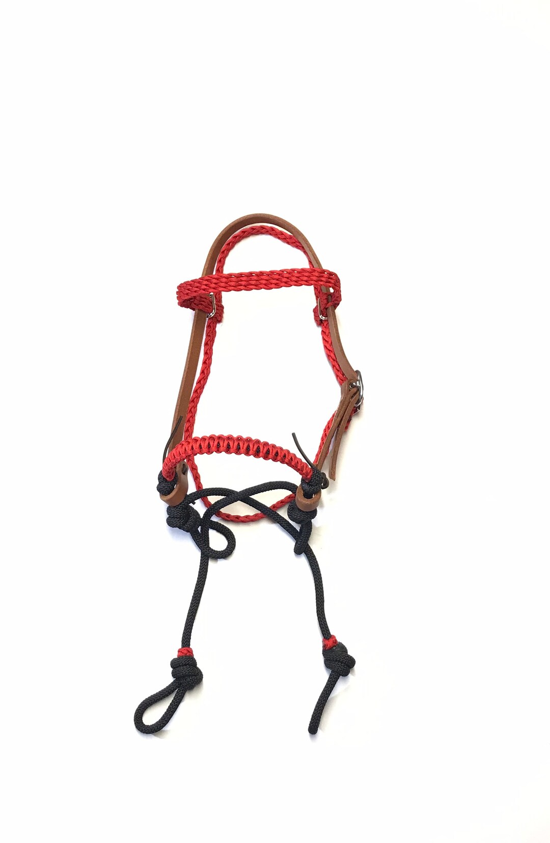 Bitless Bridle Leather and Paracord Indian Bosal...also a Horse Bridle ...
