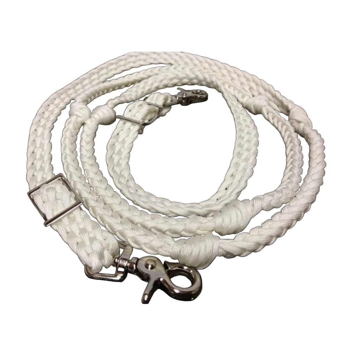 White Reins, Barrel Reins With Knots, Reins, Paracord Reins, Custom ...