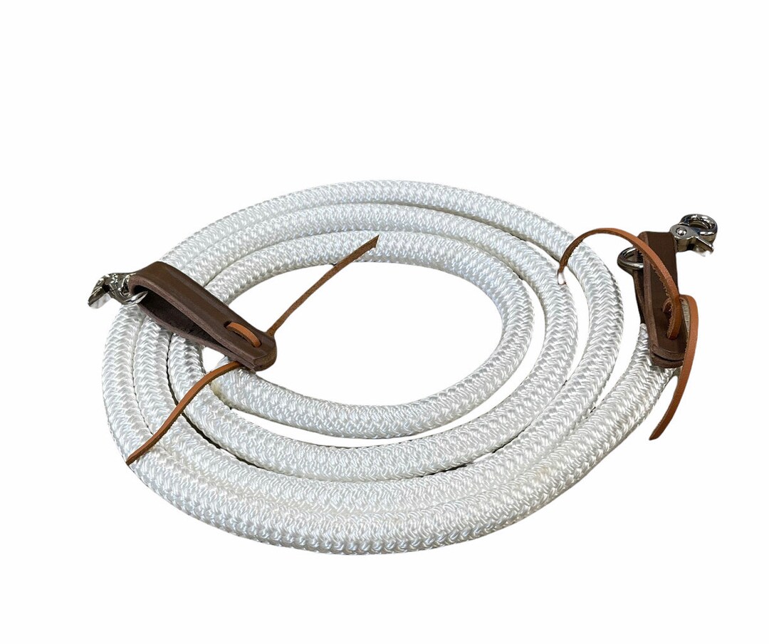 White Rope Reins 5/8", Horse Tack, Yacht Rope Reins, Rope Reins, Reins ...