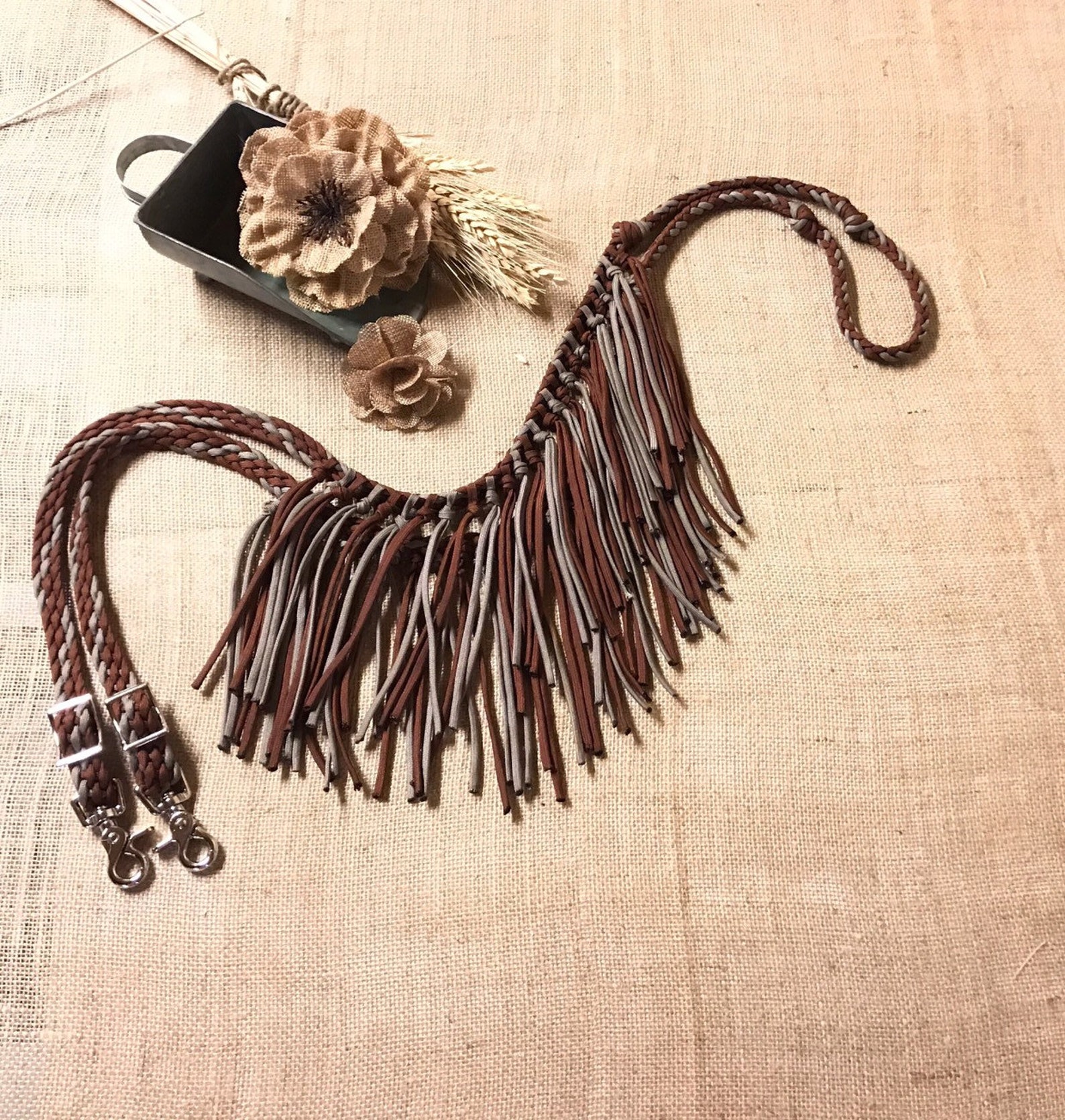 Brown Fringe Reins Horse Tack Barrel Reins Reins Fringe - Etsy