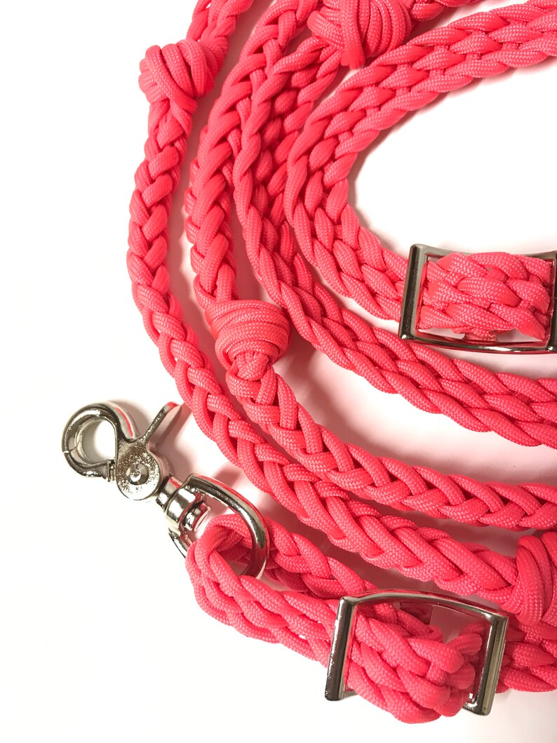 Barrel racing tack salmon pink reins | Etsy
