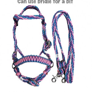 Bitless Bridle Pink, Lilac, and Turquoise. Pony, Large Pony, and Horse ...