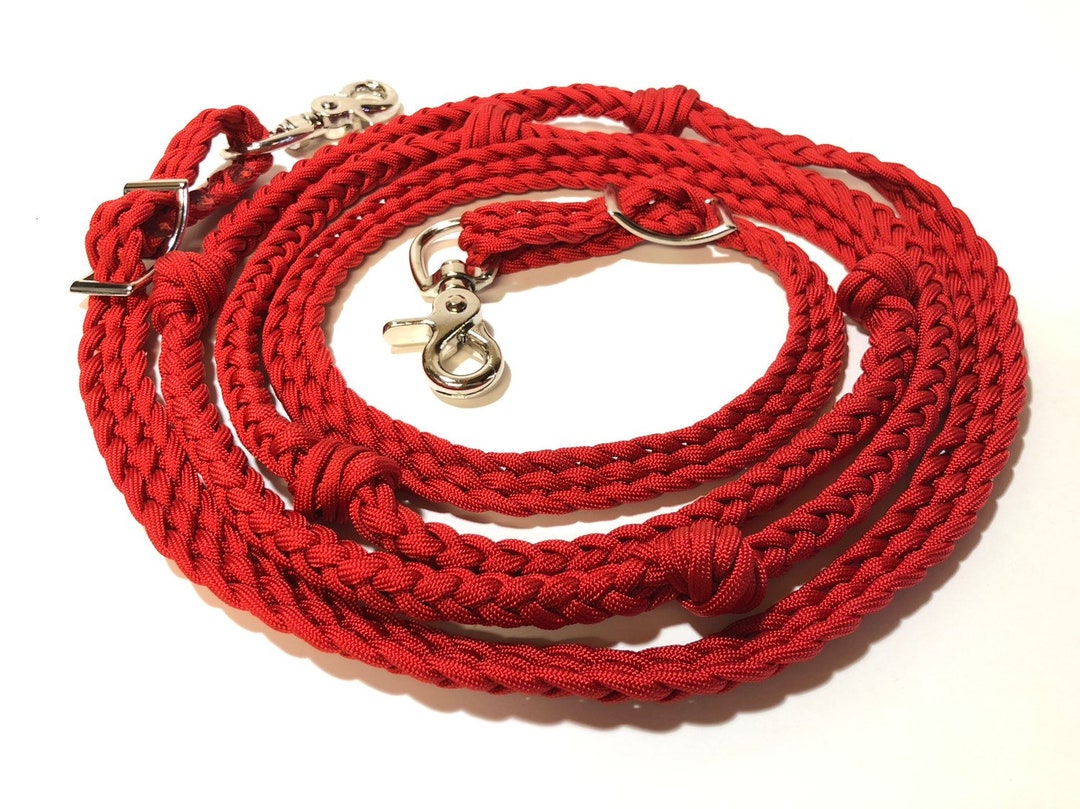 BARREL REINS, Paracord Reins, Red Reins, Custom Horse Tack, Braided ...
