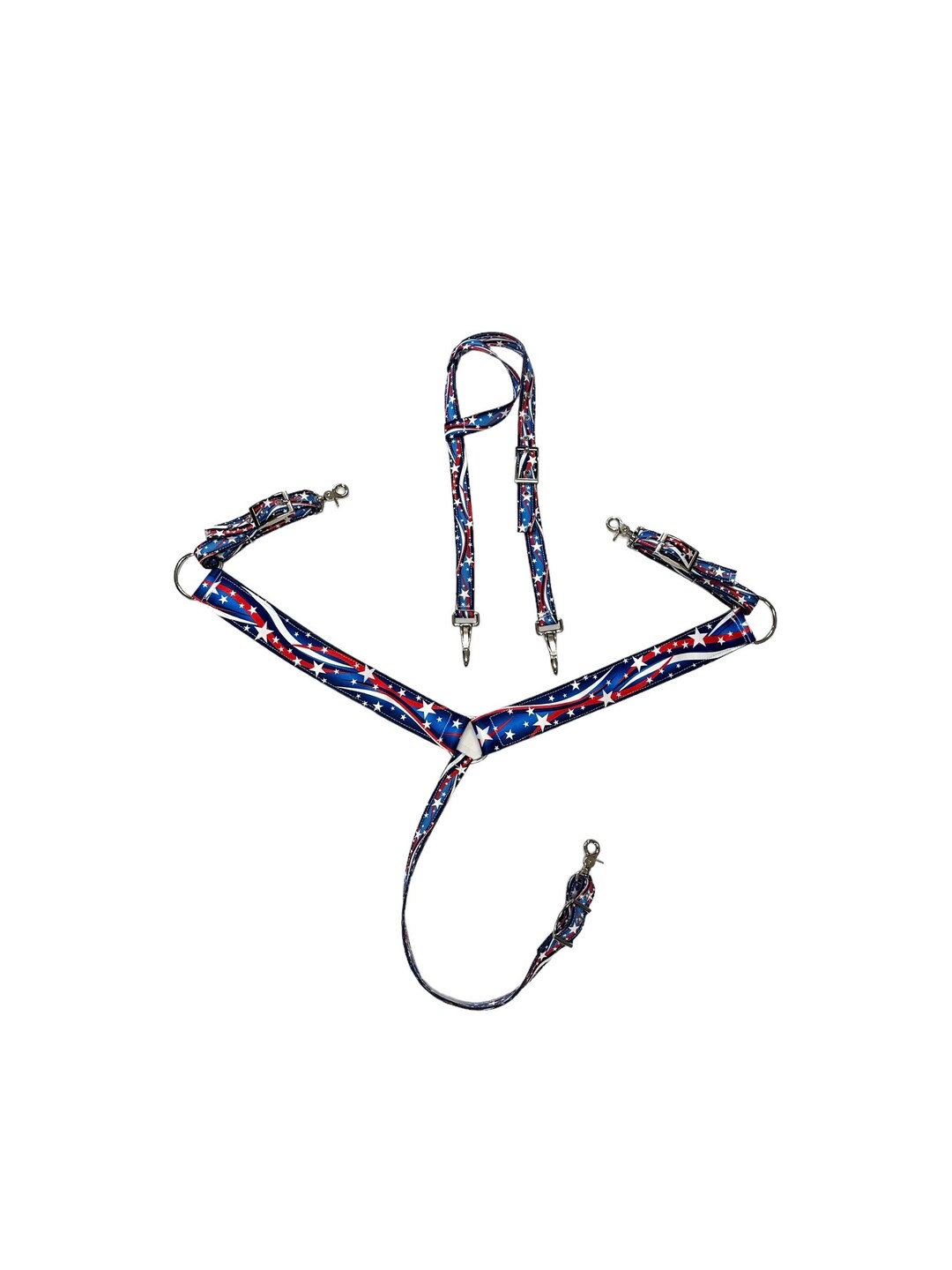 Stars Red White and Blue Horse Tack Set Breast Collar and One Ear ...