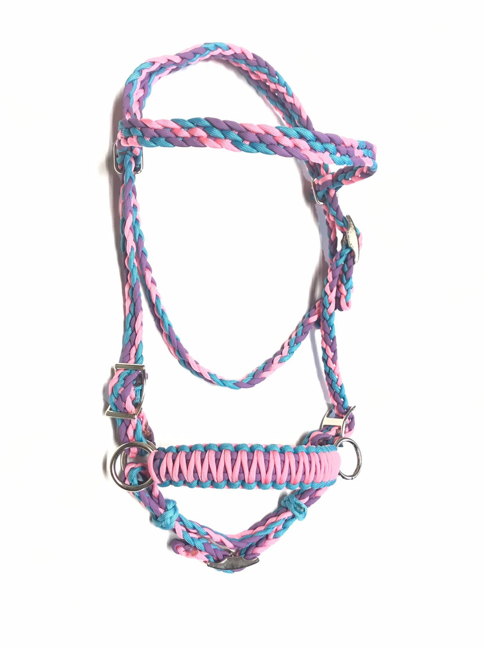 Pony Bitless Bridle Light Pink Lilac and Turquoise Pony - Etsy