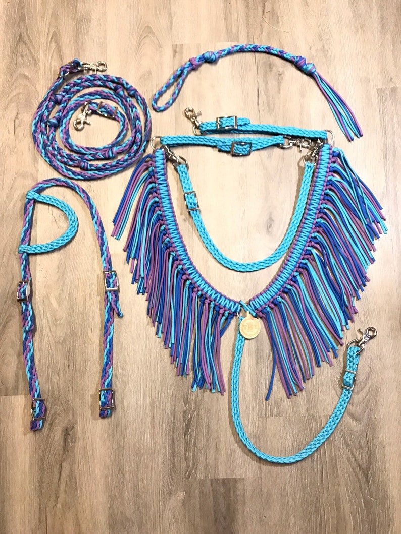 Horse Tack Set Turquoise Purple and Blue | Etsy