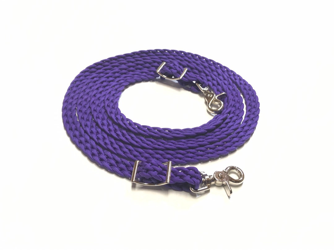 Flat Loop Purple Rein for Horses With Clips, Hand Braided Out of ...
