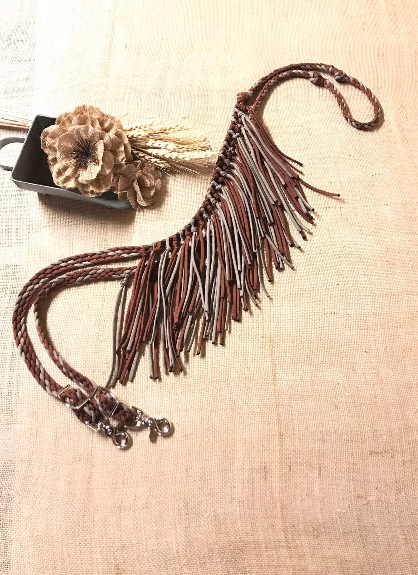 Brown Fringe Reins Horse Tack Barrel Reins Reins Fringe | Etsy