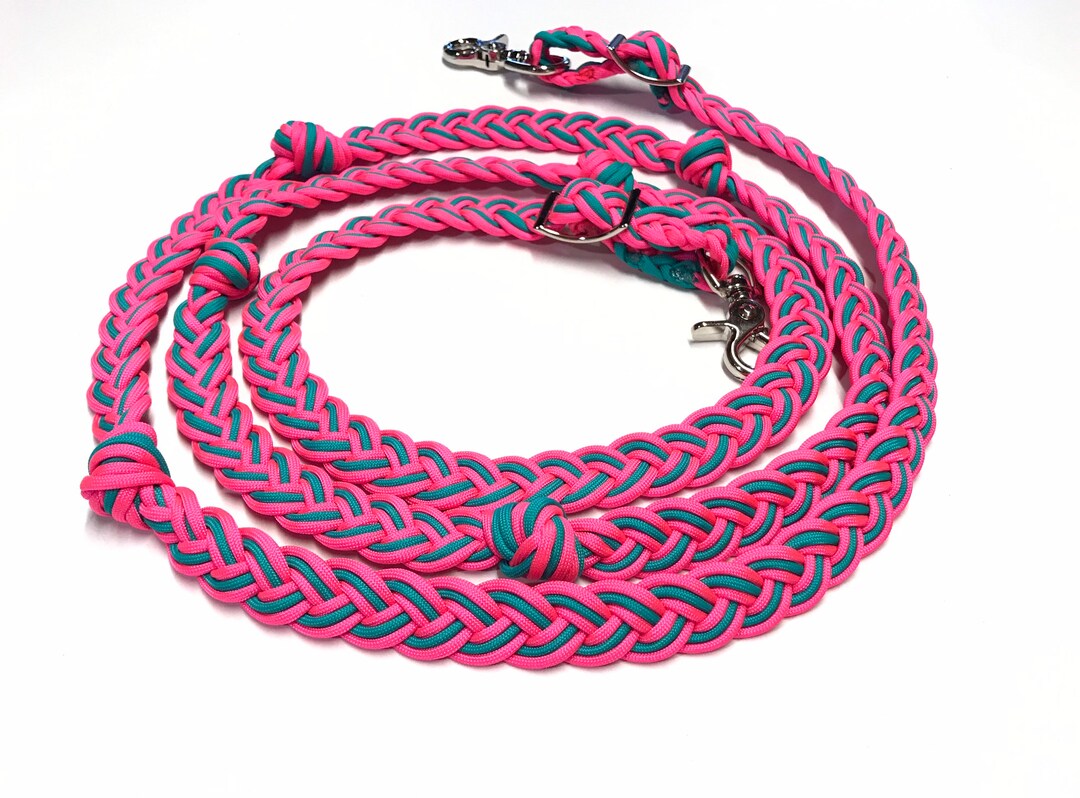Custom Reins, Barrel Reins, Knotted Barrel Reins, Hot Pink and ...