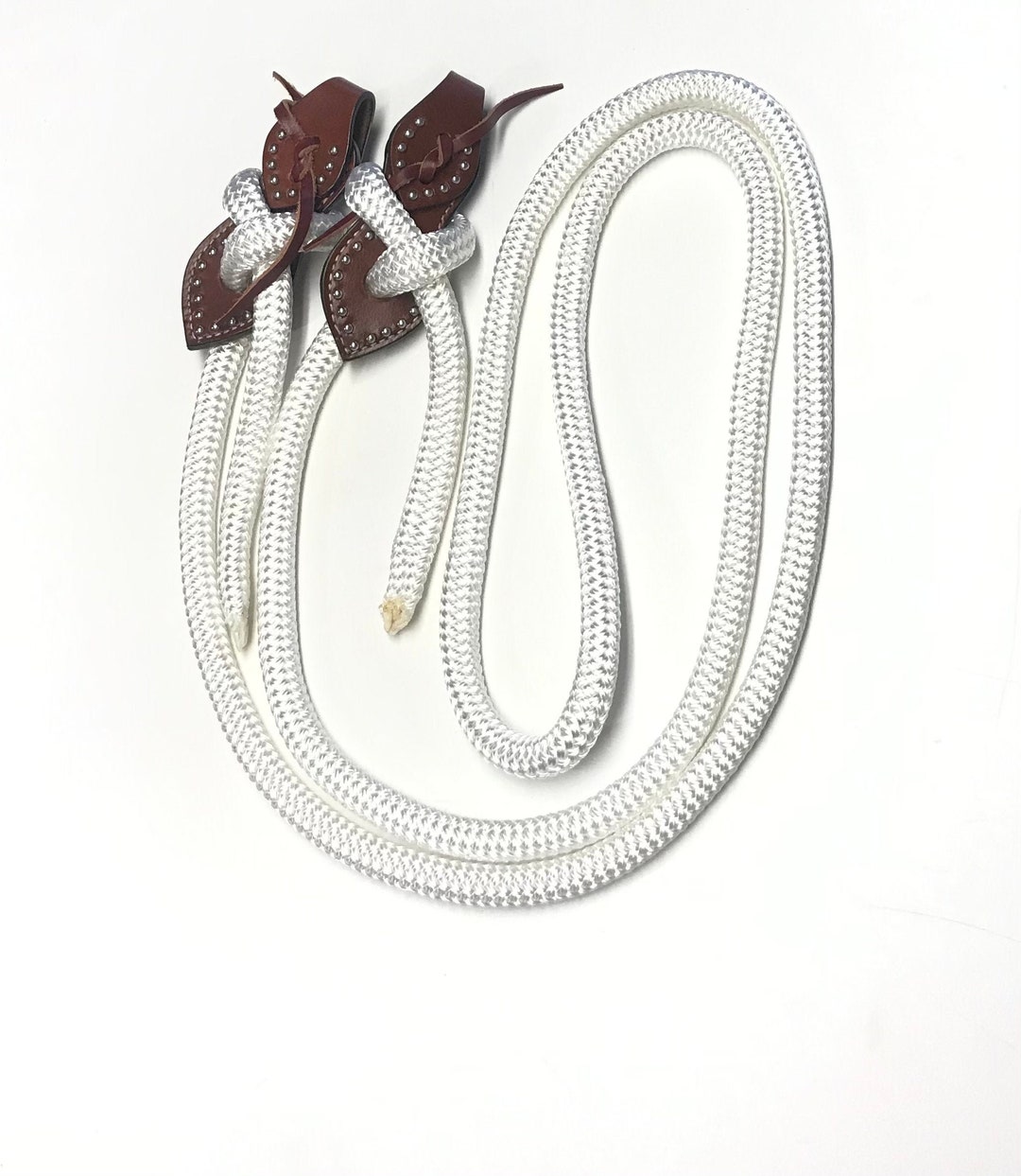 White Yacht Rope Reins 5/8", White Horse Tack, Clinician Grade Yacht ...