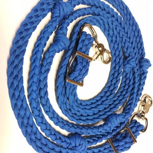 Royal Blue Barrel Reins With Grip Knots, Blue Barrel Racing Rein ...