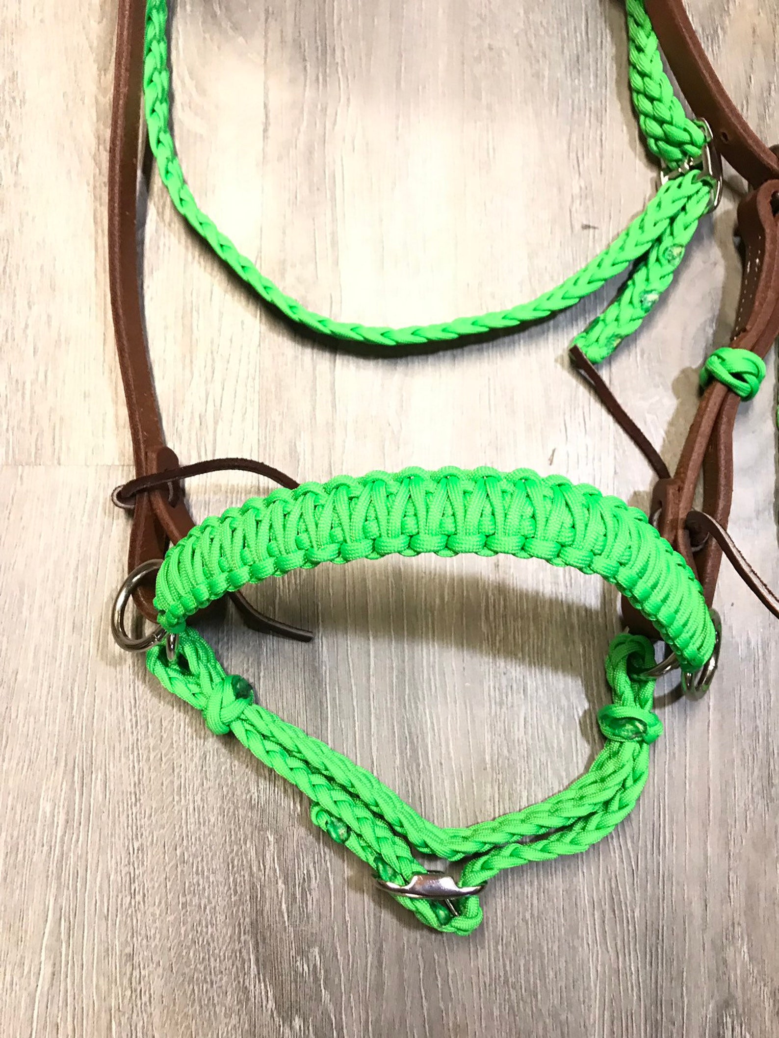 Leather Bitless Bridle Set Leather With Paracord | Etsy