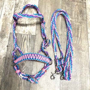 Bitless Bridle Pink, Lilac, and Turquoise. Pony, Large Pony, and Horse ...