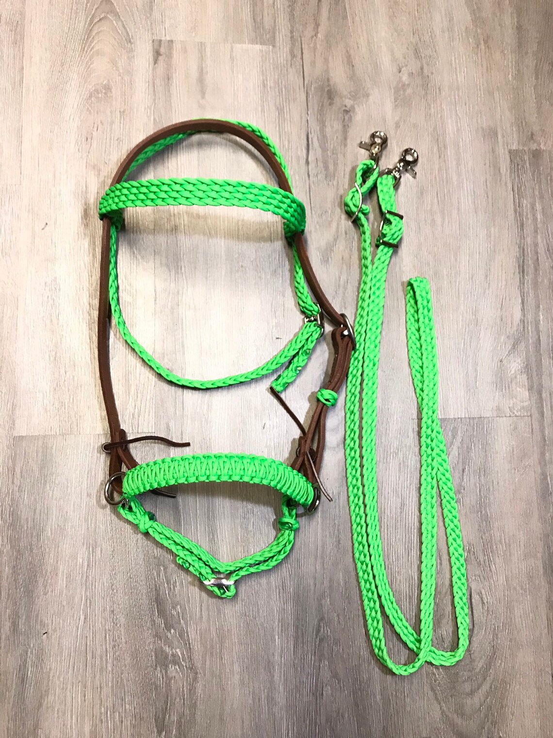Leather Bitless Bridle Set Leather With Paracord Noseband...also a ...
