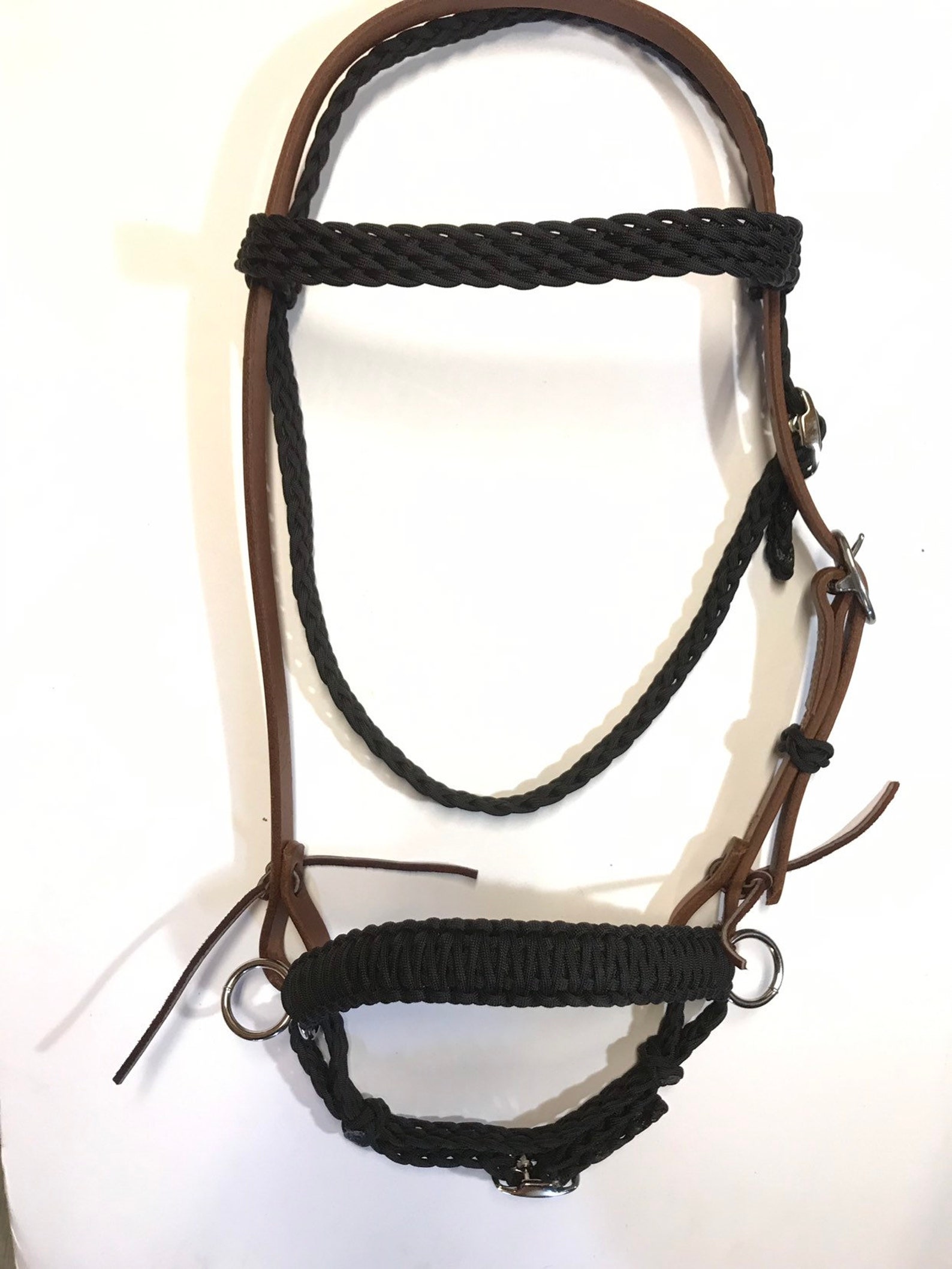 Bitless Bridle Horse Size Leather and Paracord...also a Horse Bridle ...