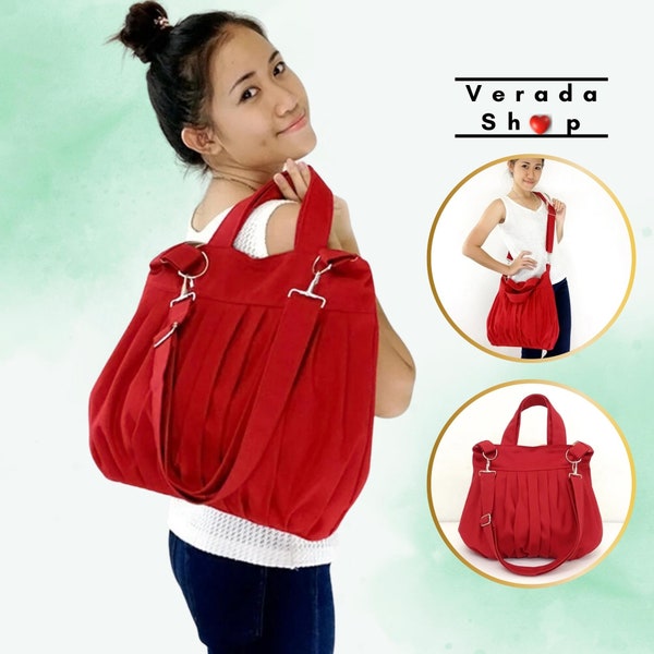 Red Canvas Tote - Etsy