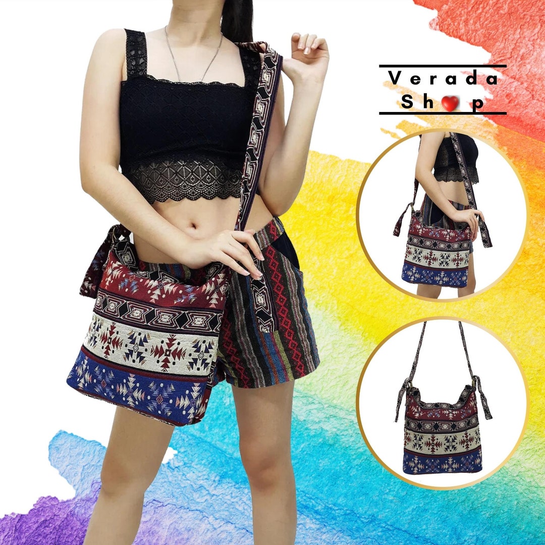 Verada-woven Cotton Hobo Bag: Hippie Boho Crossbody Purse WMB1 - Etsy