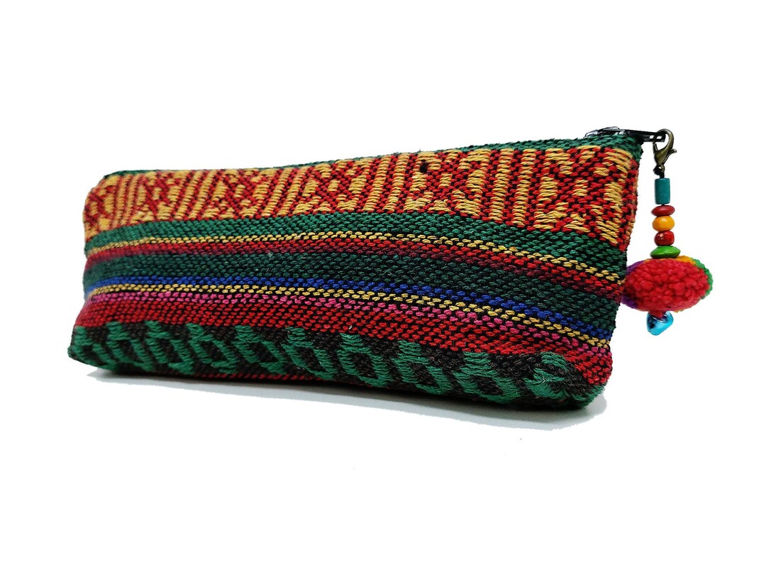 Woven Pencil Case,pen Case Cotton Pencil Pouch,pen Pouch,pom Pom Pencil ...