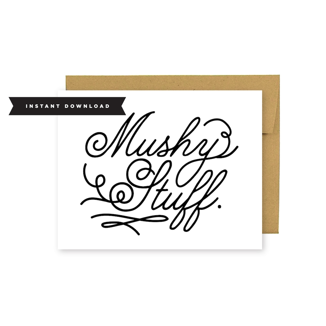 Mushy Stuff/valentines Day Card/love Card/a2 Card/thank You - Etsy