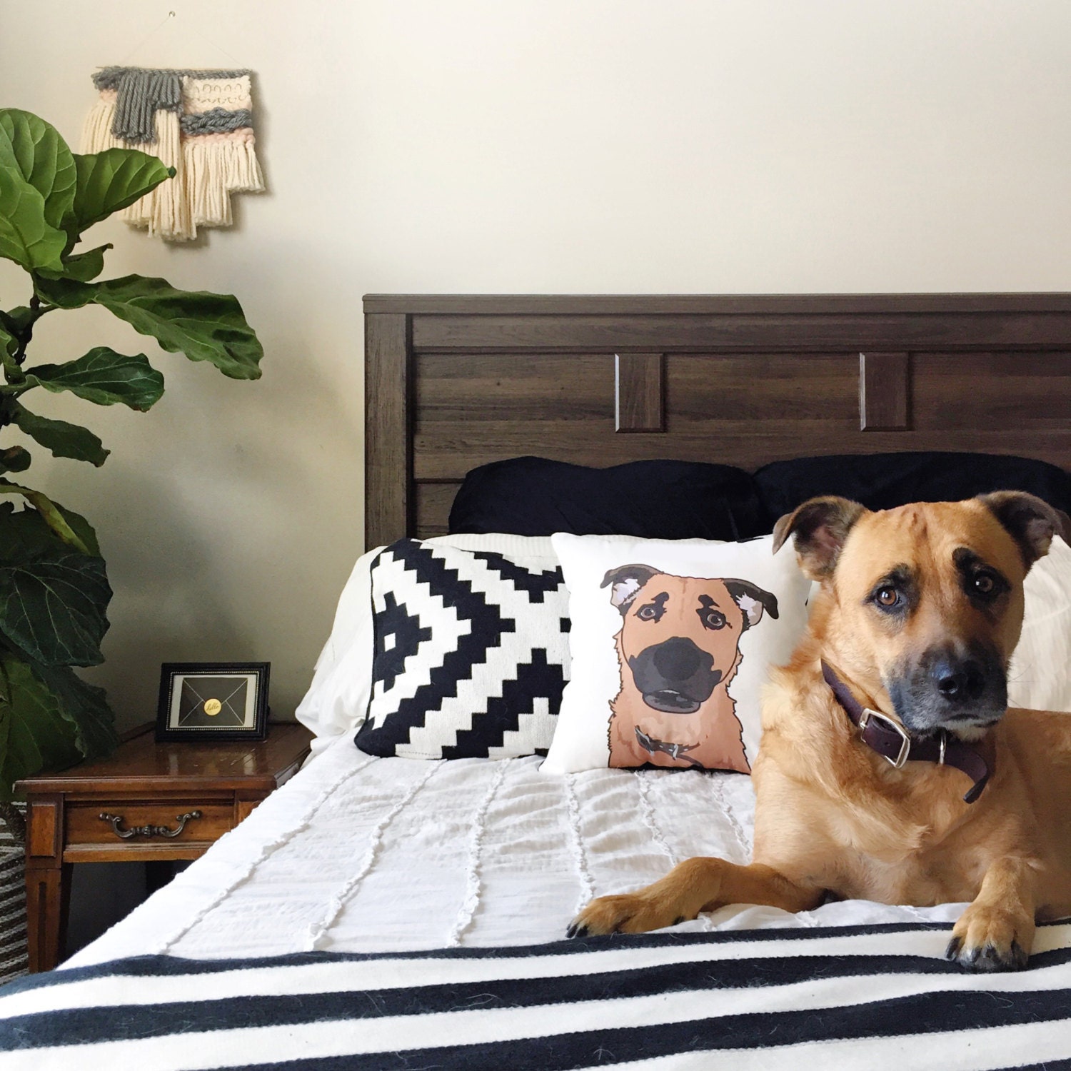 Custom Pet Illustration Pillow COVER /throw Pillow COVER/ Dog - Etsy