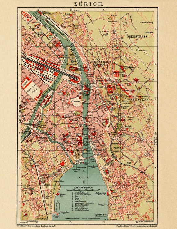 Items similar to Zurich, World map print, Ancient maps, Atlas, Ancient ...