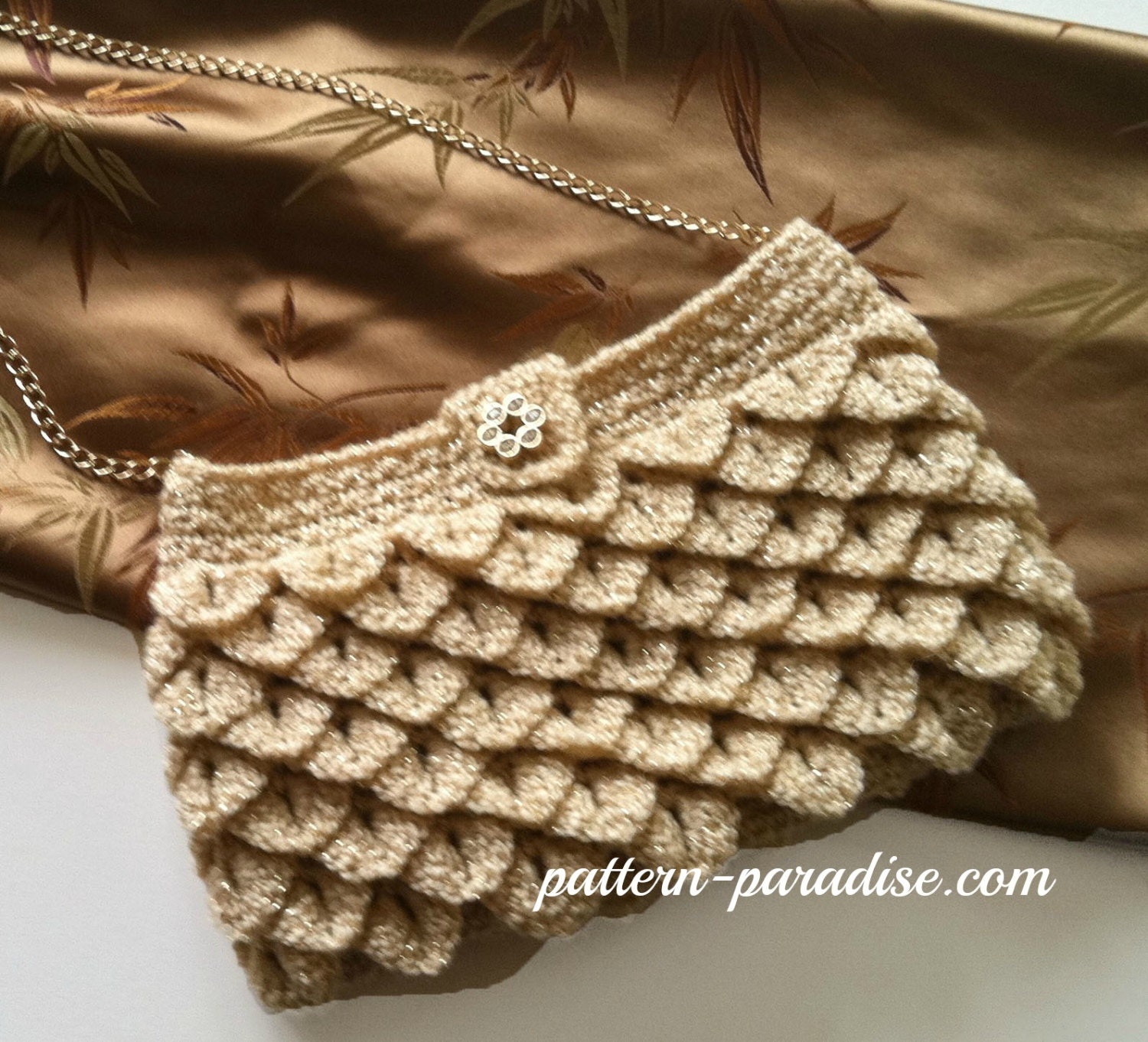 Crochet Pattern For Clutch Purse Evening Bag Crocodile Etsy