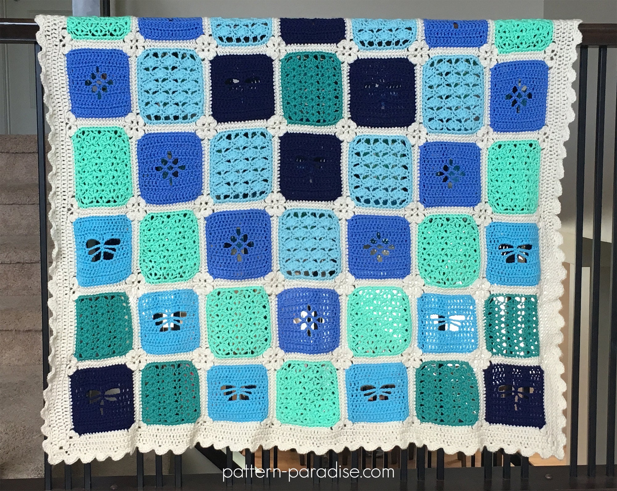 Crochet Pattern Blanket Seaside Garden Throw Afghan Baby or - Etsy