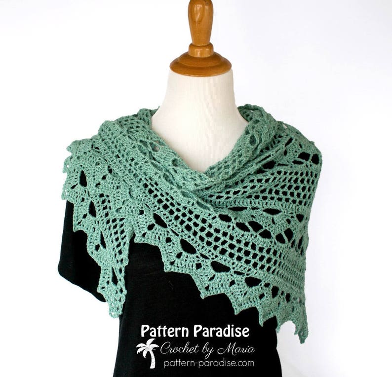 Crochet Pattern for Spring Showers Shawl, Wrap, Women's Shawl, Lacy ...