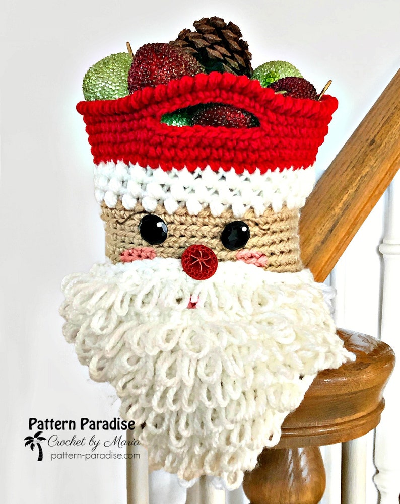 Crochet Pattern Santa Basket or Tote Basket Gift Bag Tote - Etsy