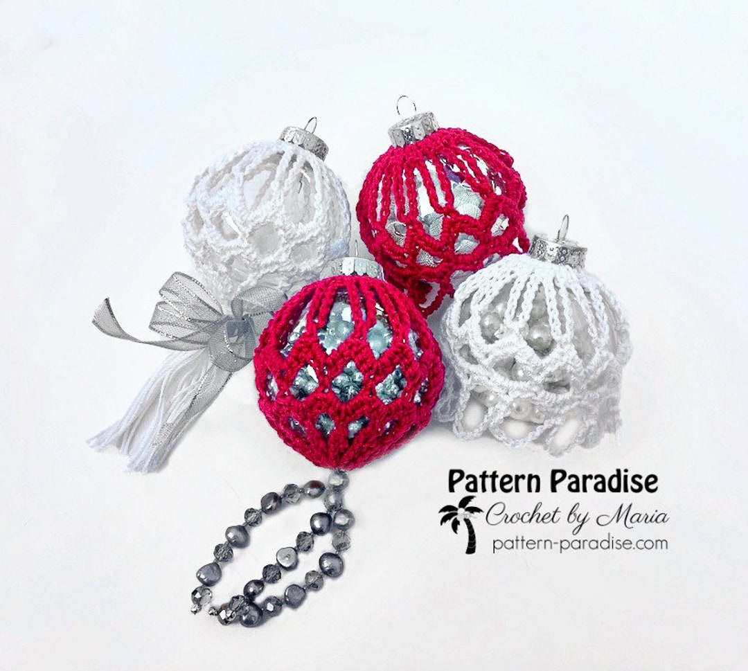 Crochet Pattern, Christmas Ornament Ball Covers, Christmas Tree ...