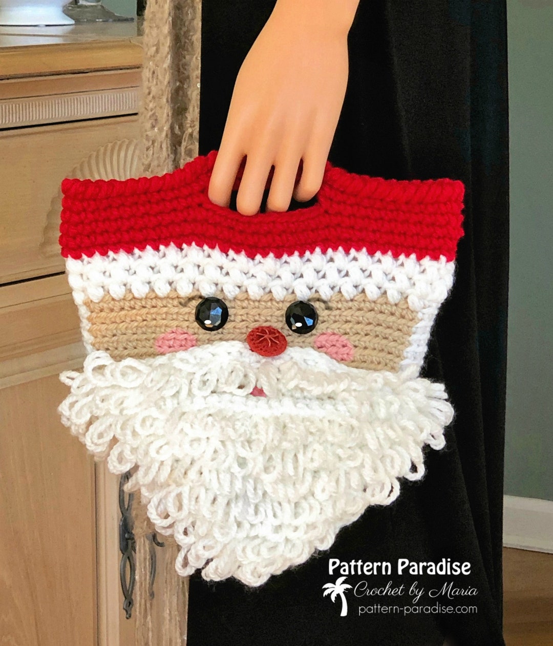 Crochet Pattern Santa Basket or Tote, Basket, Gift Bag, Tote Bag, Santa ...