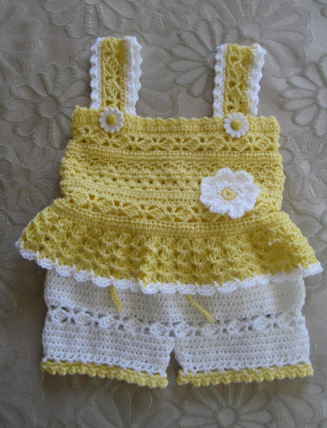 Crochet Pattern for Daisy Tank and Shorts Set Baby Girl PDF | Etsy