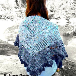 Crochet Pattern for Spring Showers Shawl, Wrap, Women's Shawl, Lacy ...