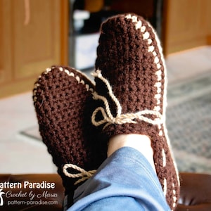 Crochet Pattern for Boat Shoe Slippers, House Slippers for Men, House ...