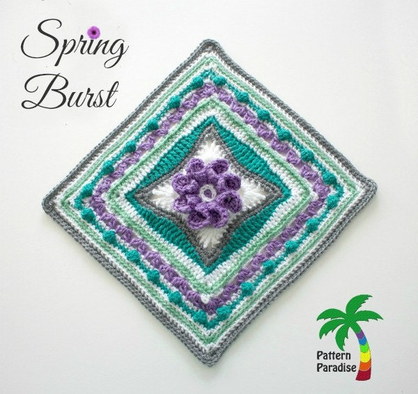 Crochet Pattern Afghan Square Spring Burst PDF 15-179 INSTANT DOWNLOAD ...
