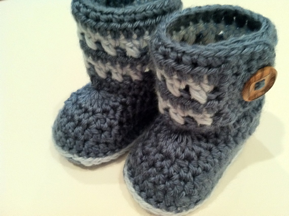 Little Boy Blue Booties for Babies Crochet Pattern PDF 12-037 | Etsy