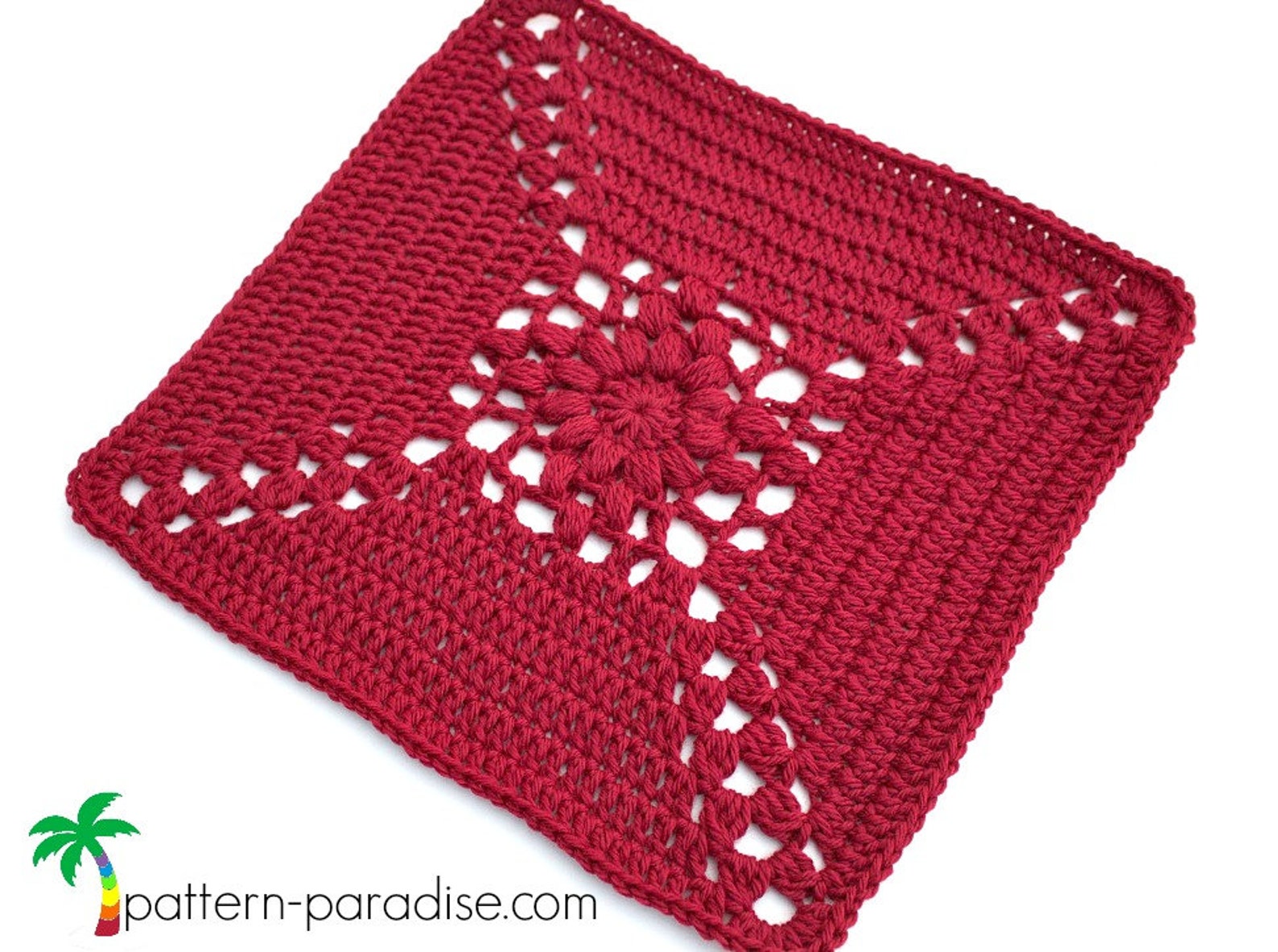 Crochet Pattern Afghan Square Rose Cross PDF 16-227 INSTANT | Etsy