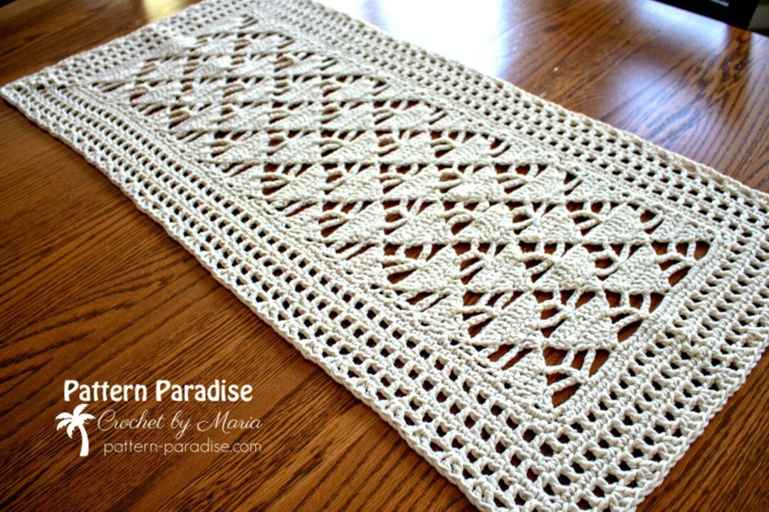 Crochet Pattern, Alpine Table Runner, Doily, Table Scarf, Holiday Table ...