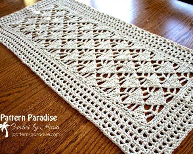 Crochet Pattern, Alpine Table Runner, Doily, Table Scarf, Holiday Table ...