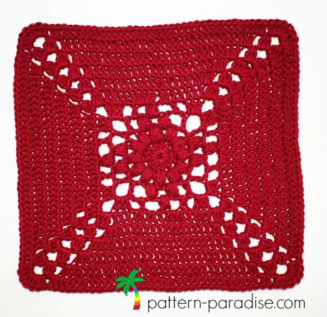 Crochet Pattern Afghan Square Rose Cross PDF 16-227 INSTANT | Etsy