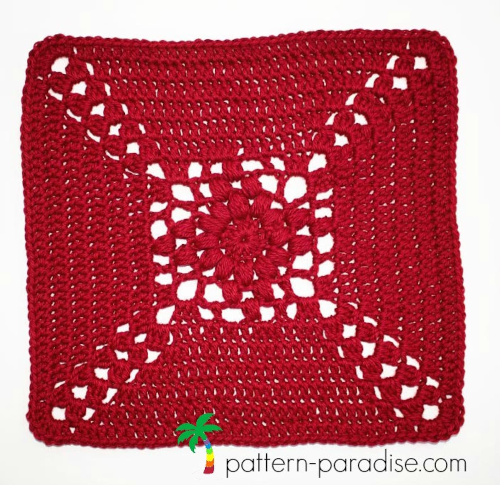 Crochet Pattern Afghan Square Rose Cross PDF 16-227 INSTANT | Etsy