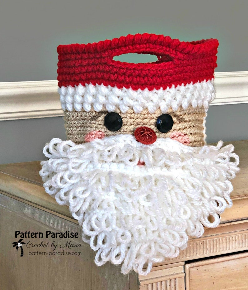 Crochet Pattern Santa Basket or Tote Basket Gift Bag Tote - Etsy