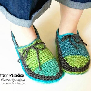 Crochet Pattern for Boat Shoe Slippers, House Slippers for Men, House ...