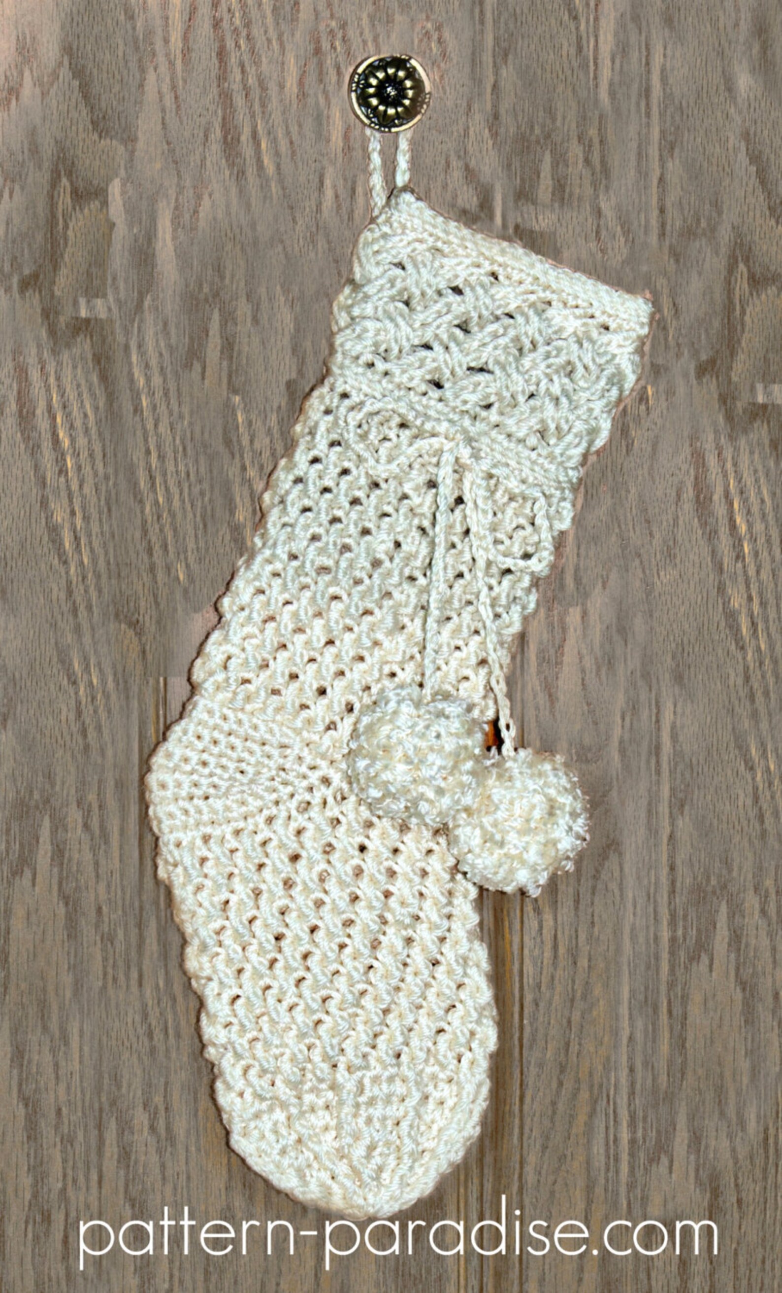Crochet Pattern for Christmas Stocking, Ivory Snow Aran PDF16-280 - Etsy