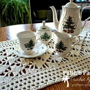 Crochet Pattern, Alpine Table Runner, Doily, Table Scarf, Holiday Table ...
