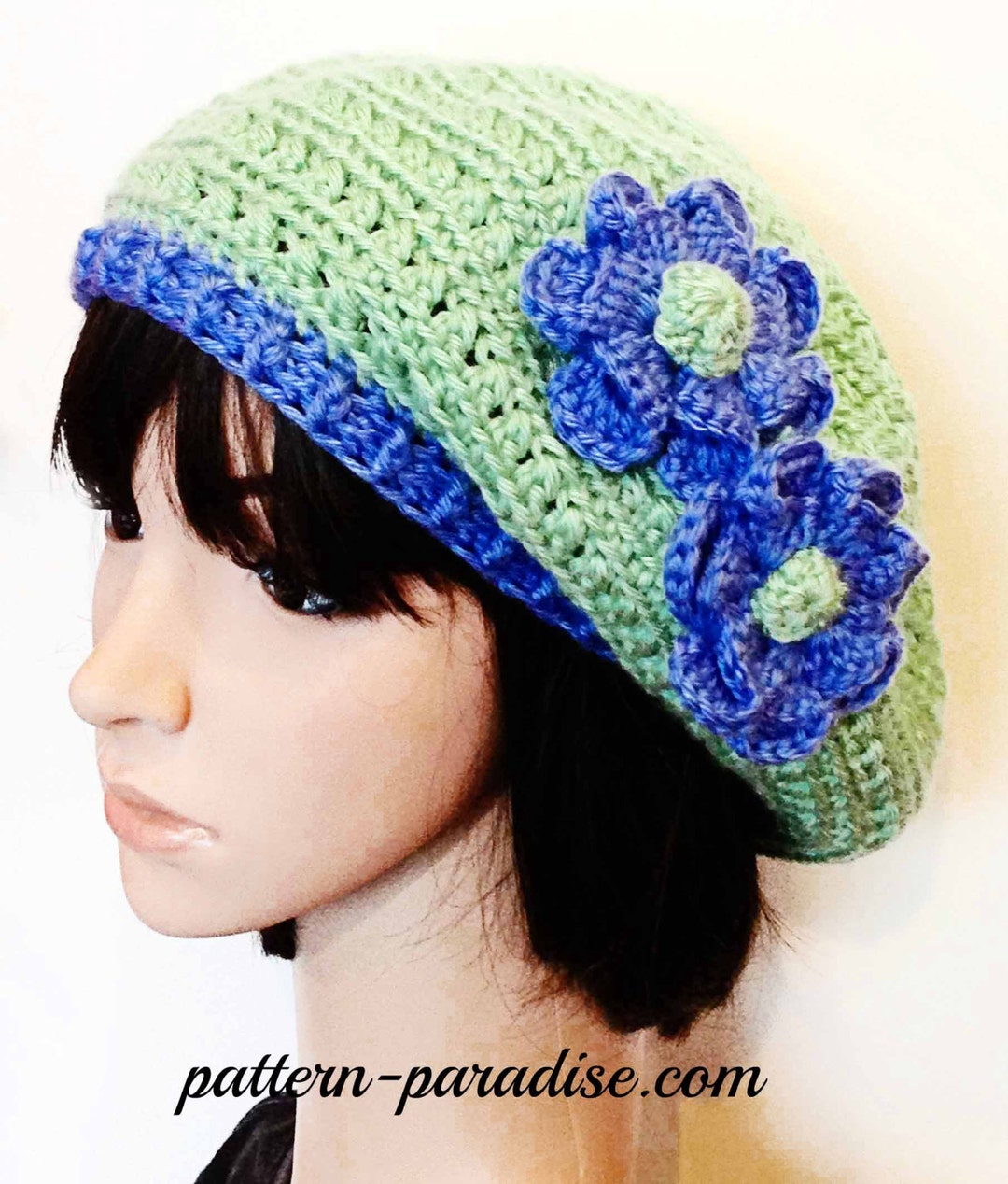 Crochet Pattern Slouchy Tam Hat, Calendula Flower Adult, PDF 12-102 ...