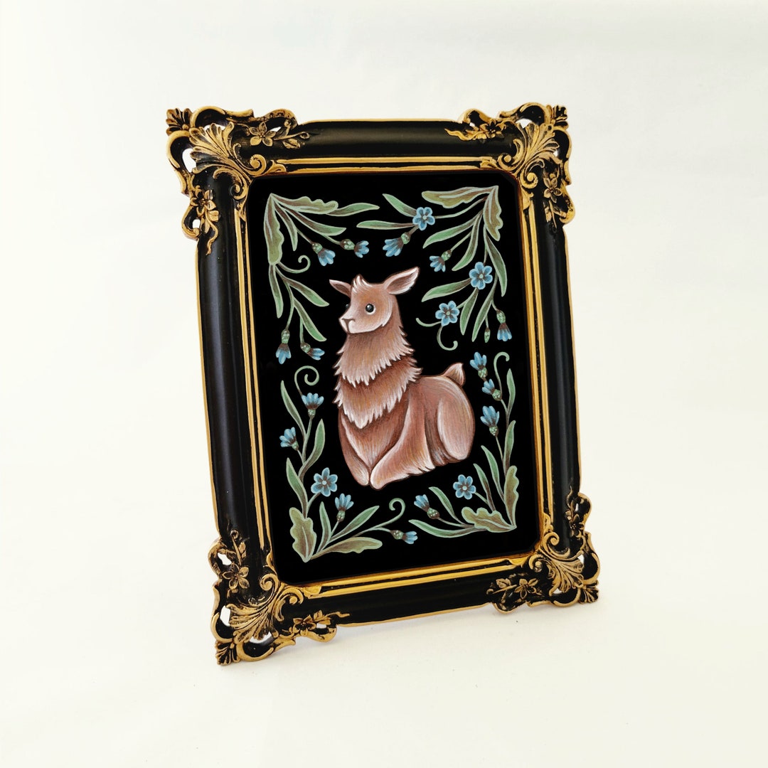 Loyal Llama Watercolor Painting Framed and Gift Wrapped Wild Whiskers ...