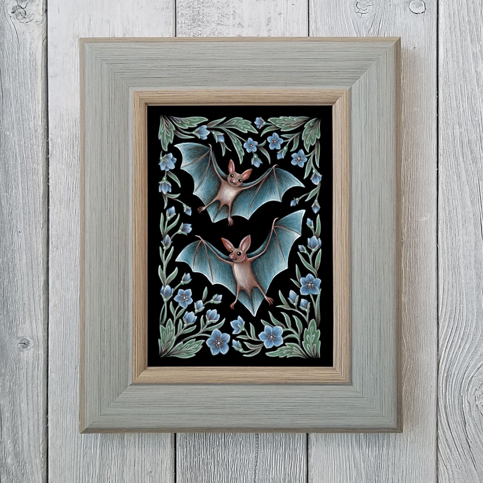 Bat Art Print Watercolor Painting Print Vintage Bat Art | Etsy