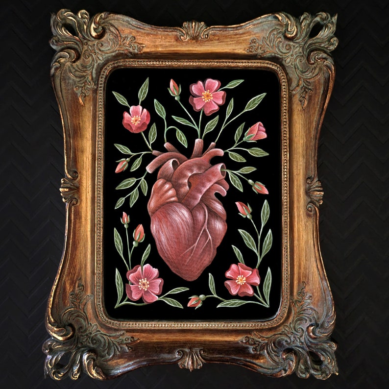 Anatomical Heart Art Print - Original Watercolor Painting Giclée ...