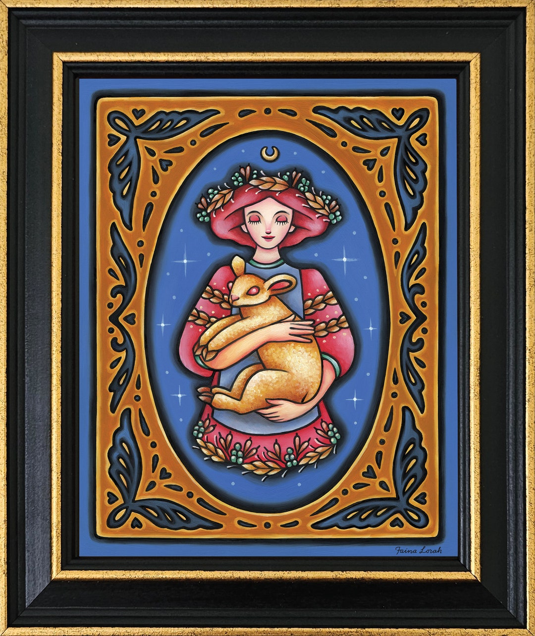 Harmony Rune Goddess Oil Painting 8x10 Framed Original Artwork Gothic ...